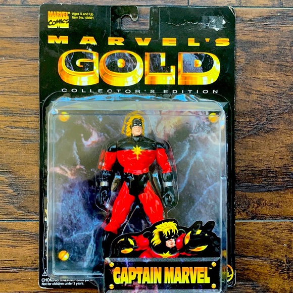 Toy Biz | Toys | Marvels Gold Captain Marvel Action Figure | Poshmark